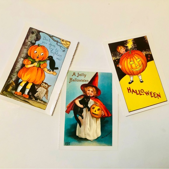 Dover Publishing | Office | New Vintage Set 3 Of Halloween Postcards ...